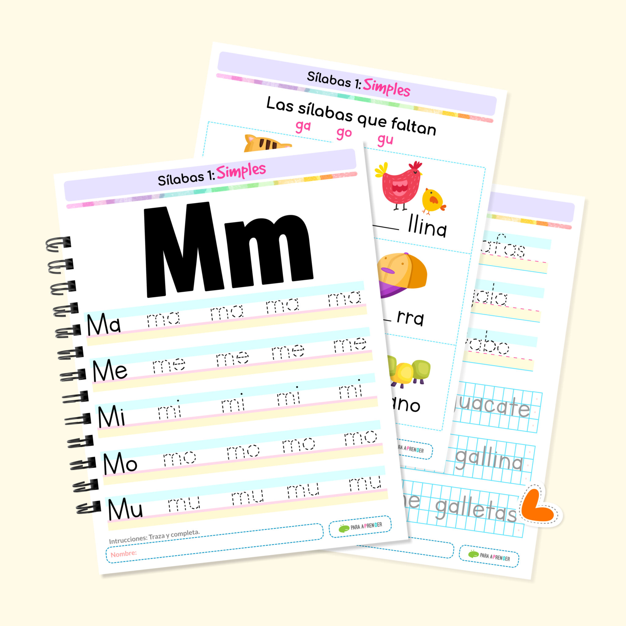Silabario 1: Sílabas Simples Para Imprimir-108 Pág.