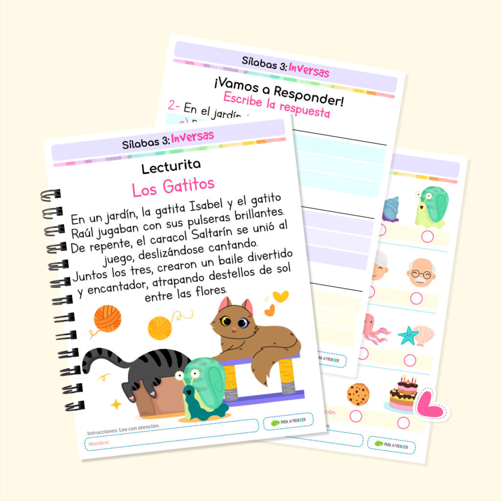 Silabario 3: Sílabas Inversas Y Lecturas Comprensión 76 Pág.
