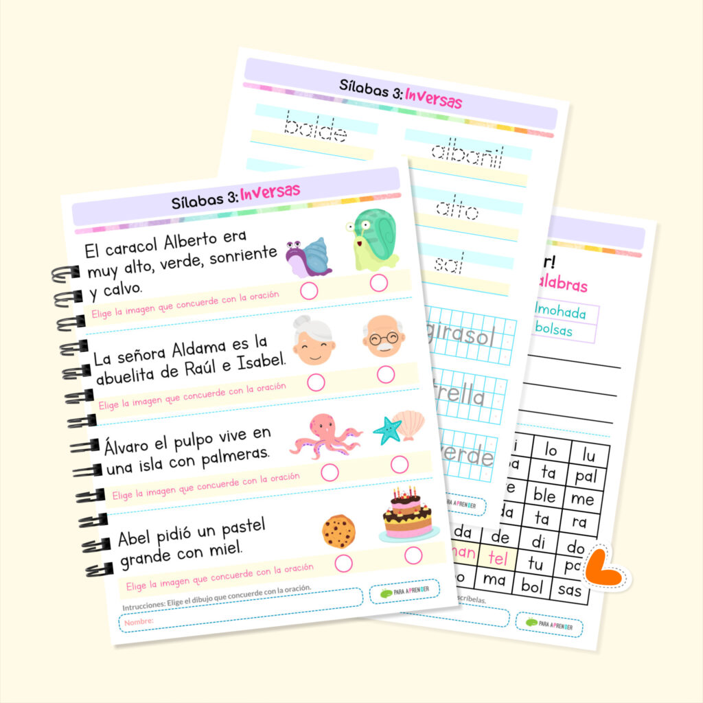 Silabario 3: Sílabas Inversas Y Lecturas Comprensión 76 Pág.